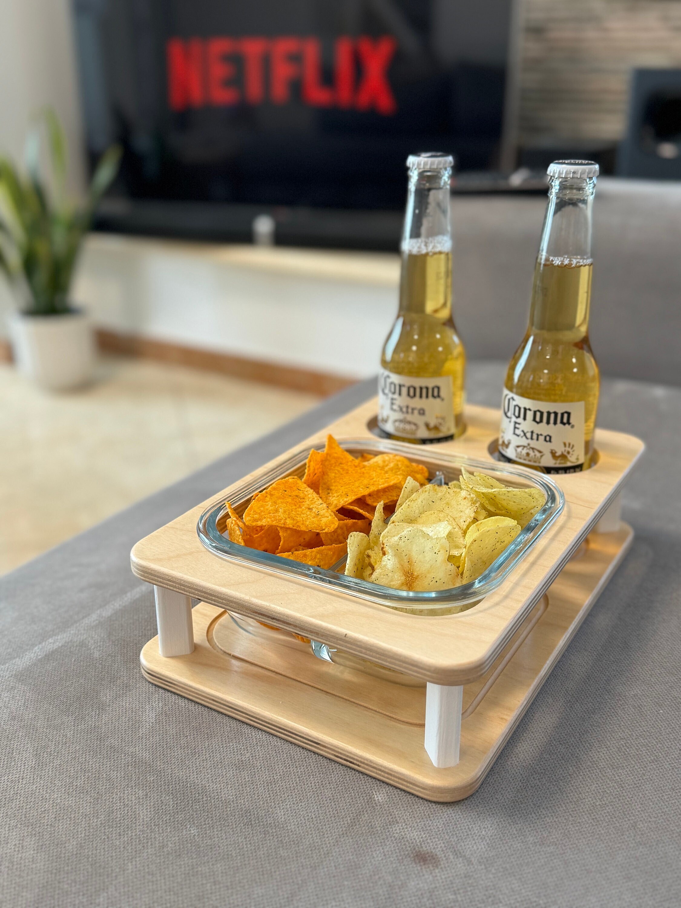 Couchbar Sofa Snack Holder & Divided Bowl for Relaxing Evenings Snack ...