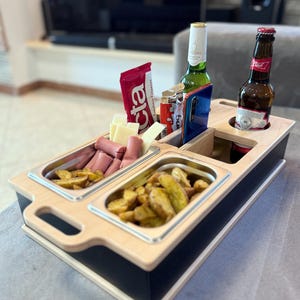 Personalized Couchbar Box Drink and Snack Holder for Sofa - Snack Bar ...