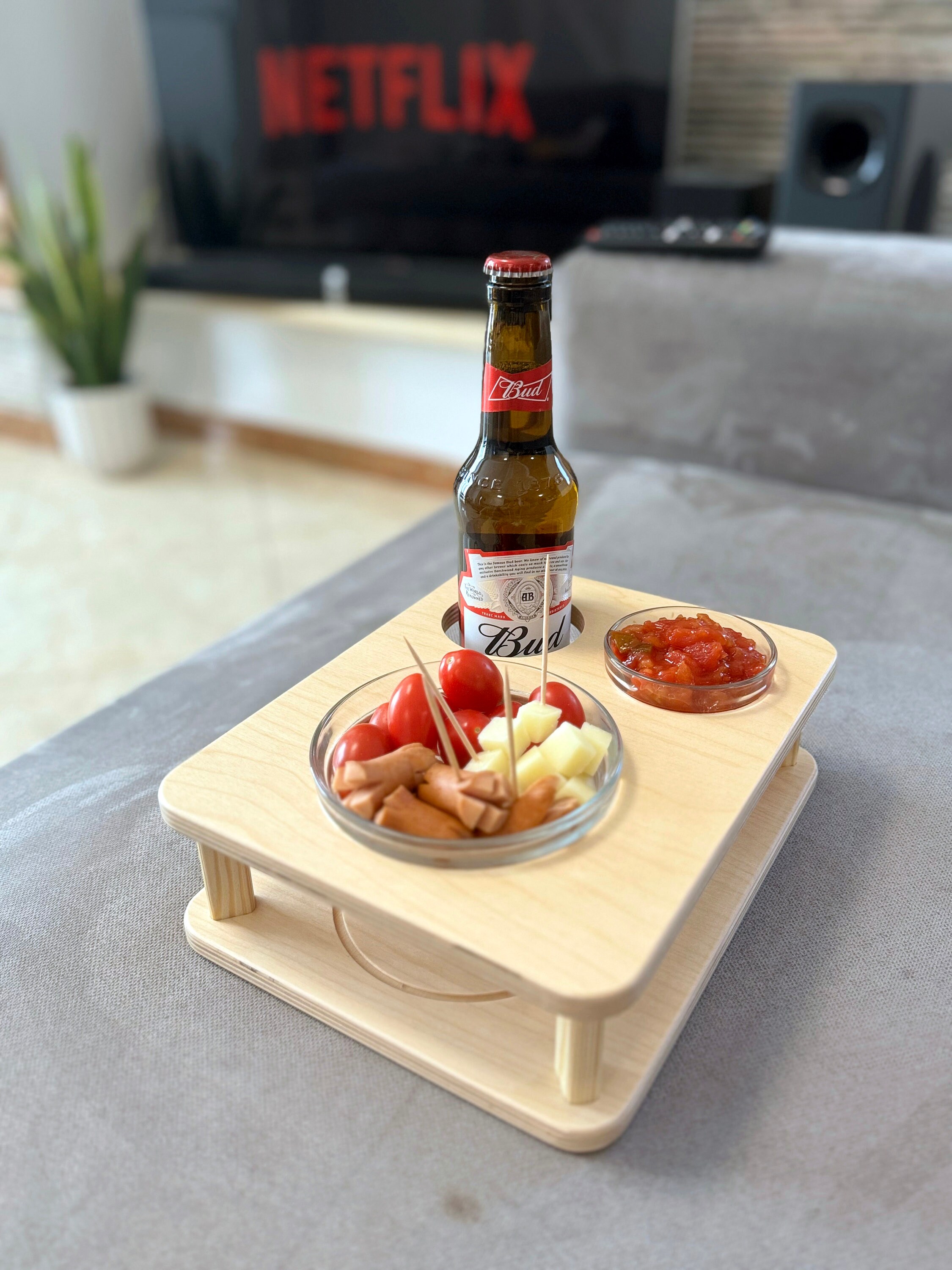 Couchbar – Small Wooden Drink and Snack Holder for the Sofa - Etsy