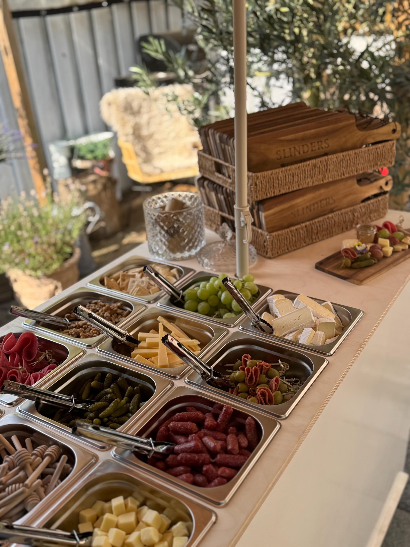 Foldable Mobile Charcuterie Cart – Collapsible Food Display Table on ...