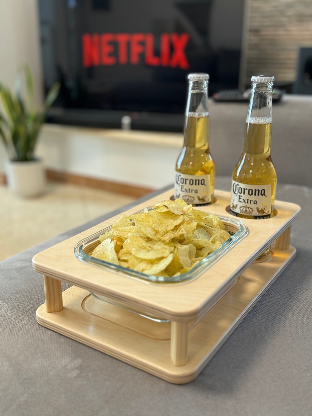 Wooden Couchbar – Drink and Snack Holder for the Sofa - Snack Bar ...