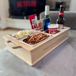 Personalized Couchbar Box Drink and Snack Holder for Sofa - Snack Bar ...