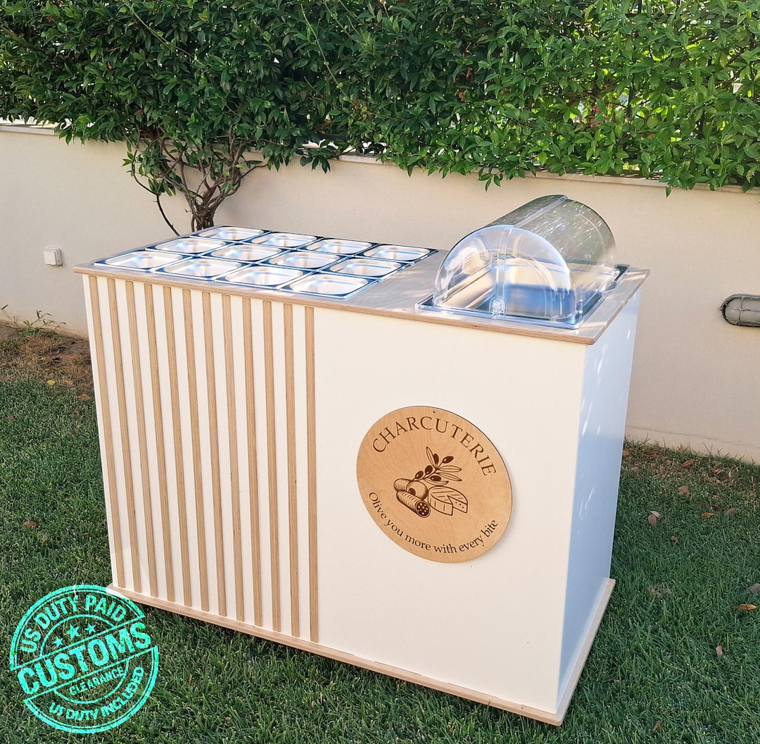 Foldable Mobile Charcuterie Cart – Collapsible Food Display Table on ...