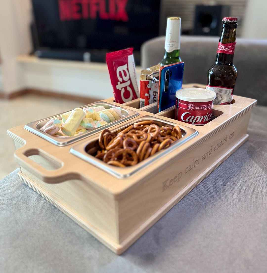 Personalized Couchbar Box Drink and Snack Holder for Sofa - Snack Bar ...