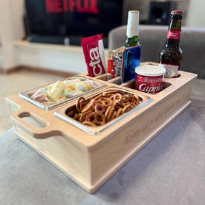 Personalized Couchbar Box Drink and Snack Holder for Sofa - Snack Bar ...