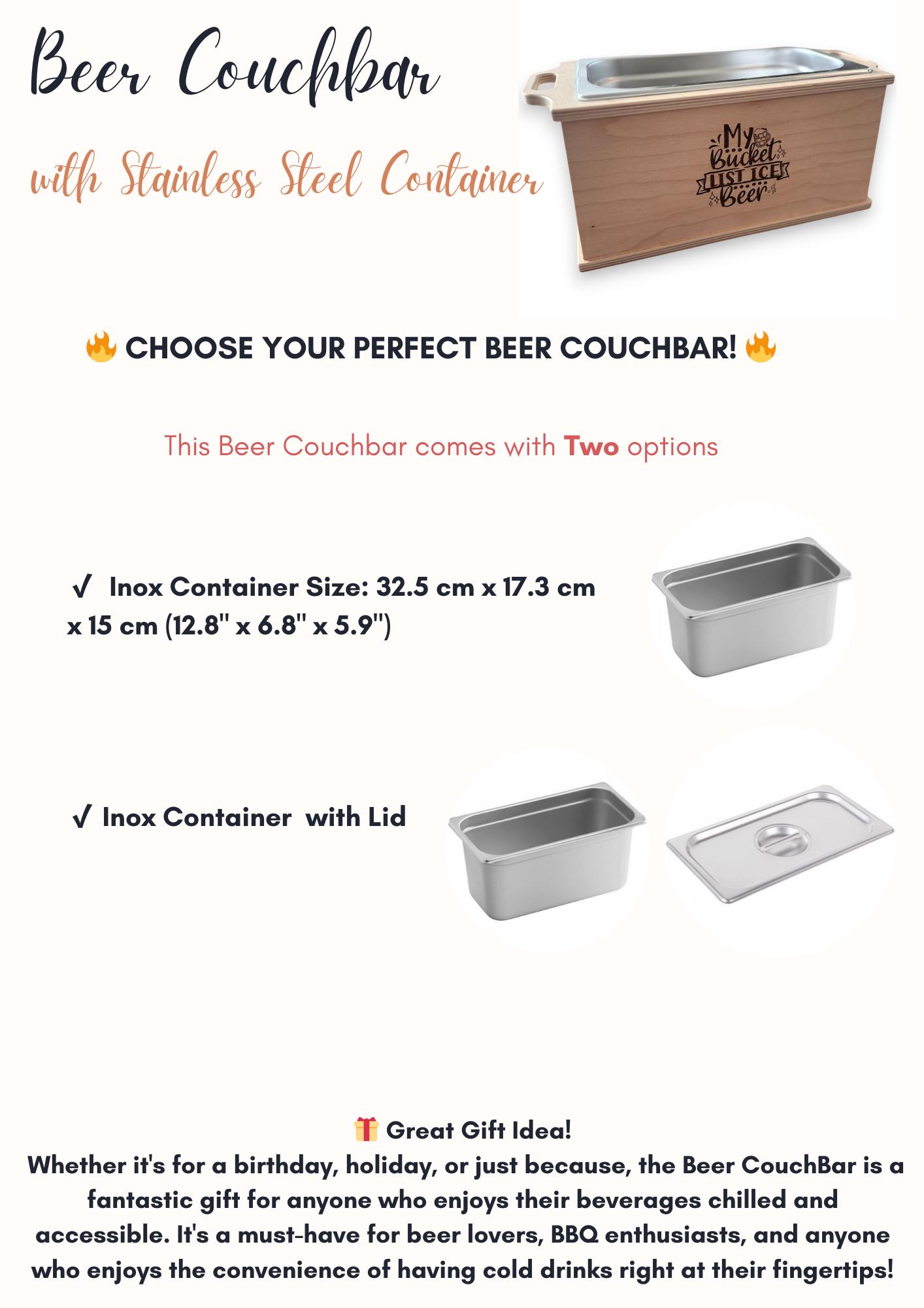 Beer Ice Bucket Couch Tray: Man Cave Beverage Cooler - Etsy