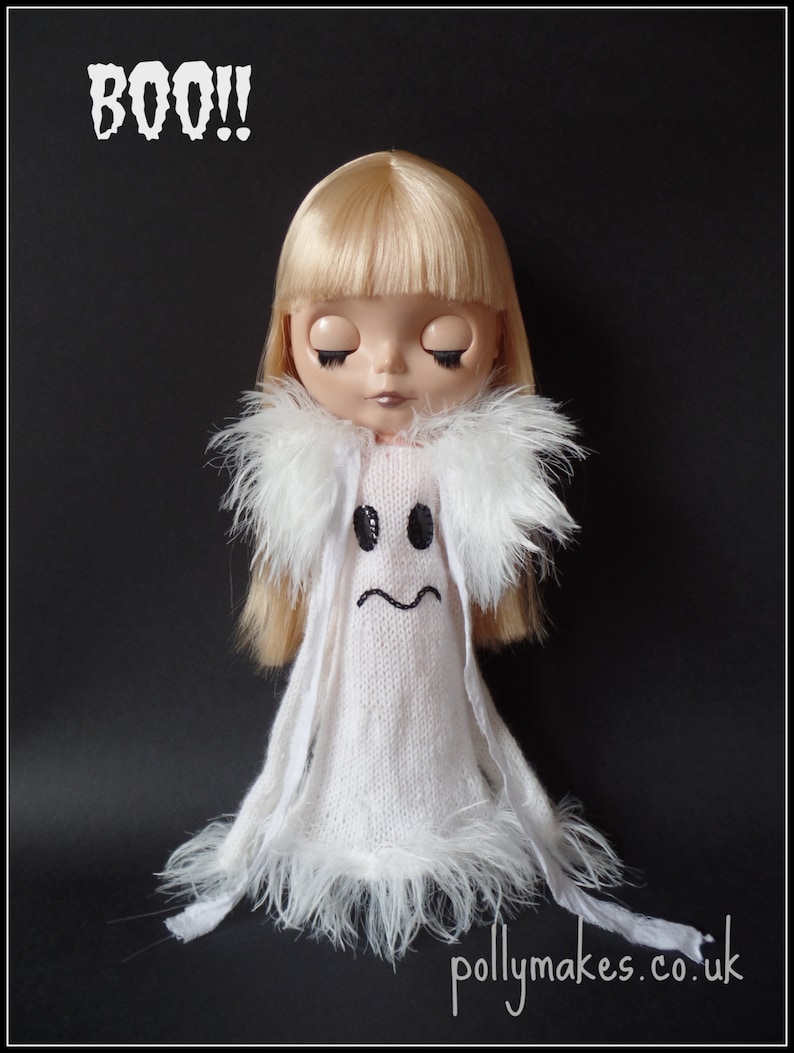 PDF Knitting Pattern for Ghost Dress and Fluffy Stole for 12" Blythe - Etsy