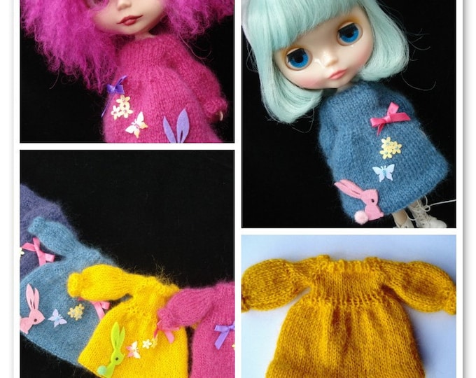 Pdf Knitting Pattern Blythe Puff Sleeve Dress - Etsy