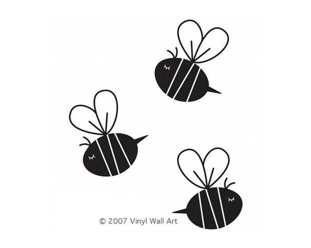 Bee Decals (set of 3) - Bee Decor, Bee Wall Art, Bee Design, Nursery ...