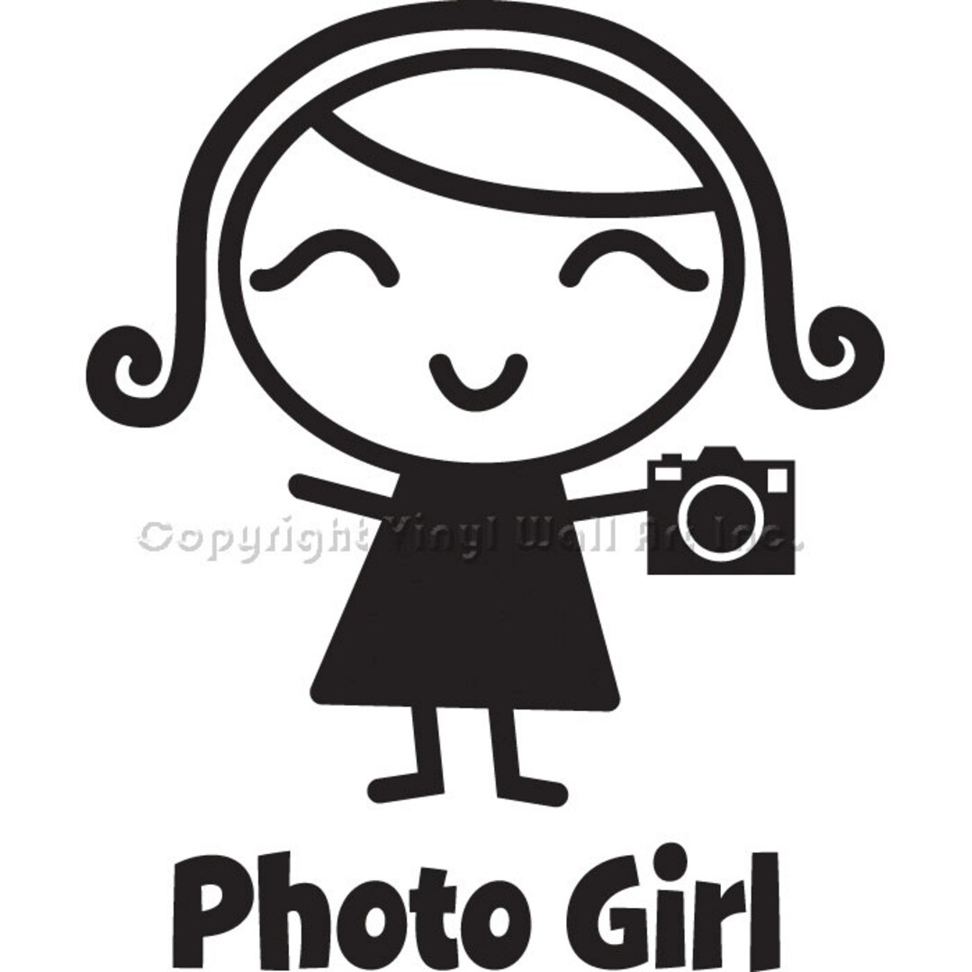 Photo Girl Vinyl Car Decal - Car Decal, Laptop Sticker, Window Decal ...
