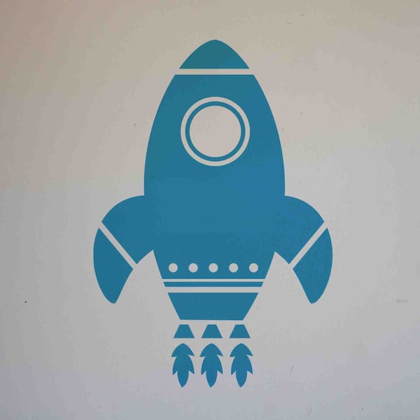 Large Rocket Ship Decal - Etsy