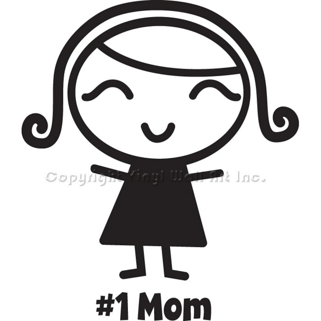 Number 1 Mom Vinyl Car Decal - Car Decal, Laptop Sticker, Window Decal ...