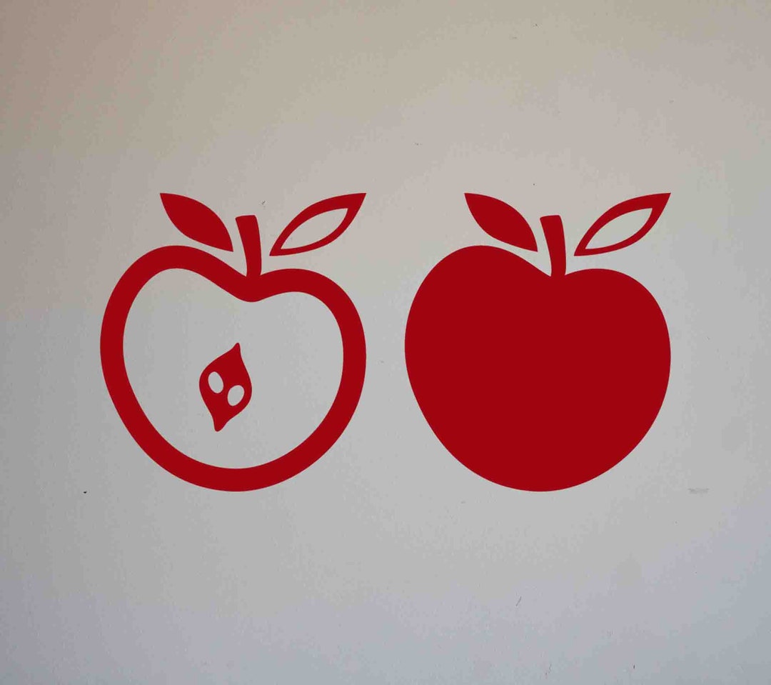 Apple Vinyl Decals (set of 2), Kitchen Apple Decal, Kitchen Vinyl Decal ...