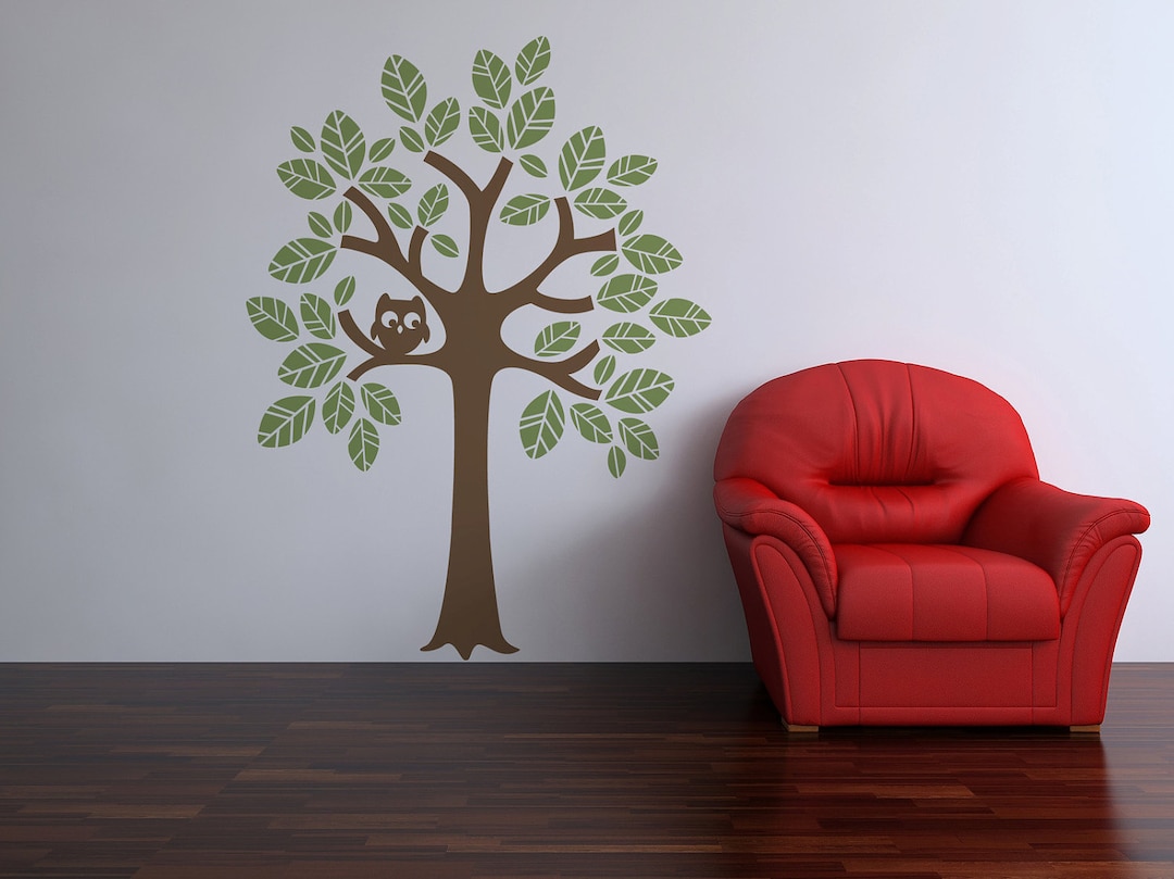 Two Color Tree LARGE Vinyl Wall Decal - Tree Wall Decal, Tree Art ...