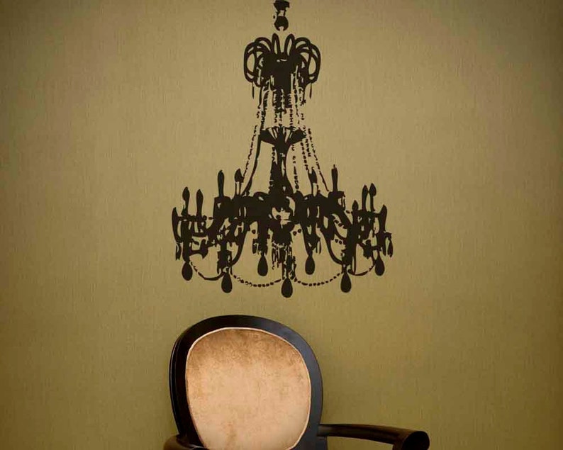 Grunge Chandelier Vinyl Decal - Chandelier Wall Décor, Home Décor ...