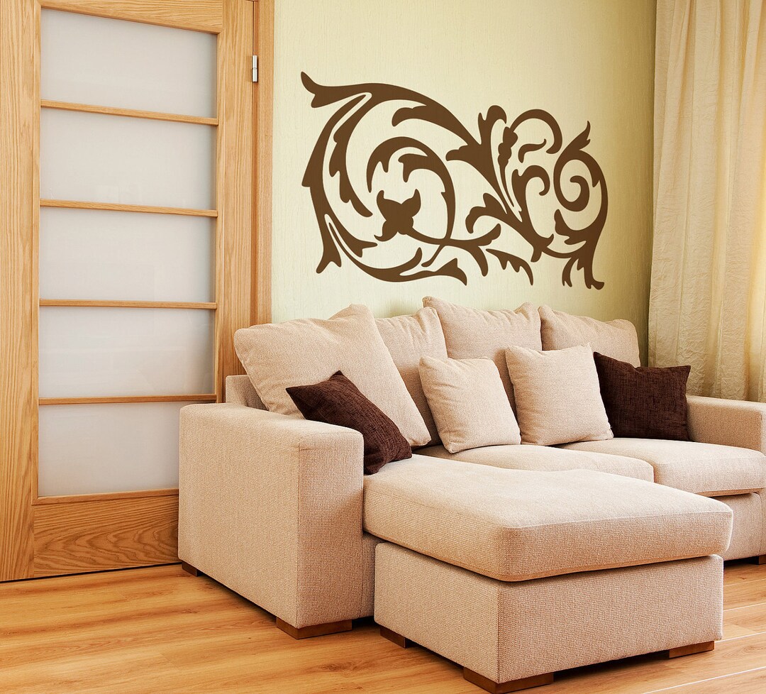 Ornamental Swirl Vinyl Decal Size MEDIUM Office Decor Home - Etsy