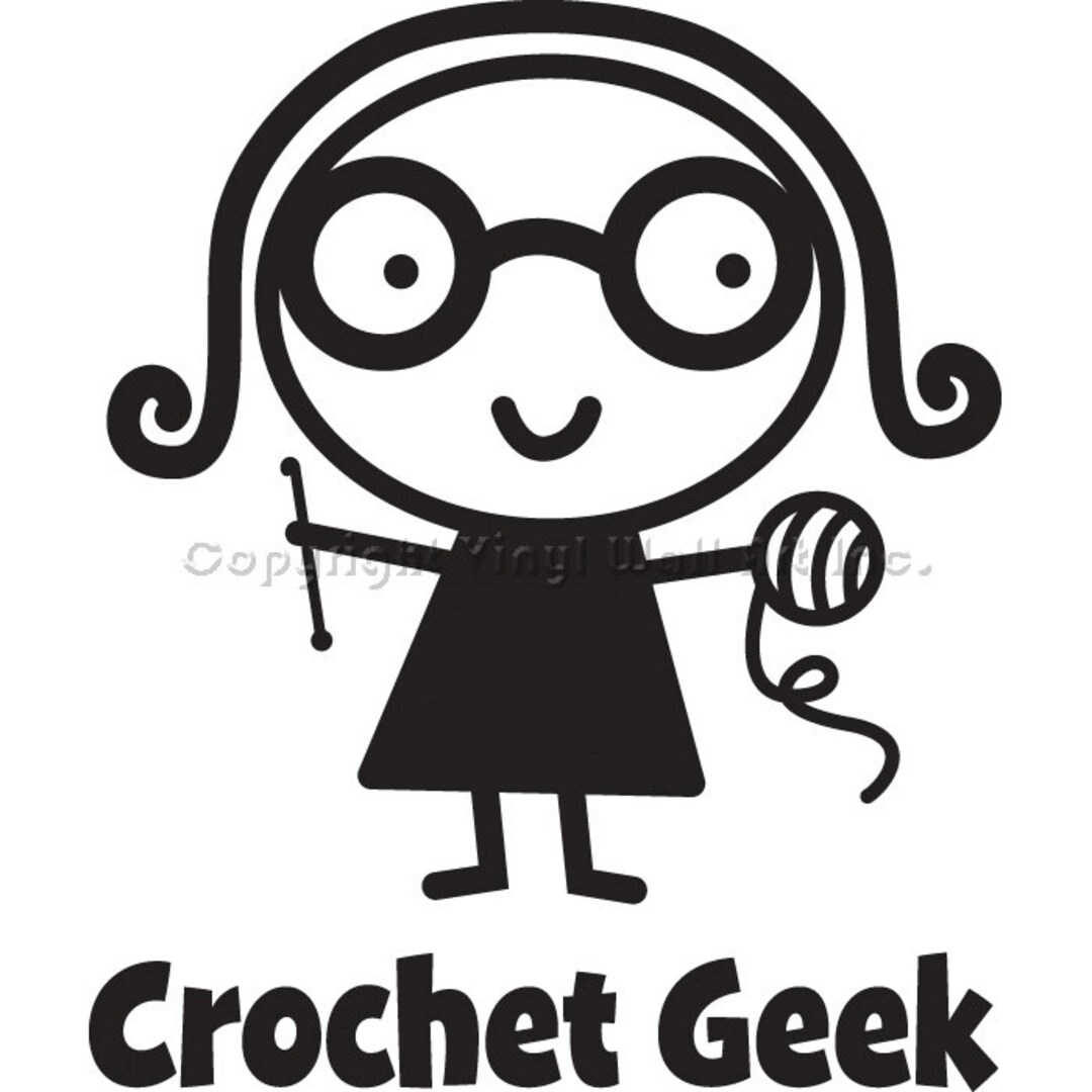 Crochet Geek Vinyl Decal - Car Sticker, Laptop Sticker, Window Decal ...