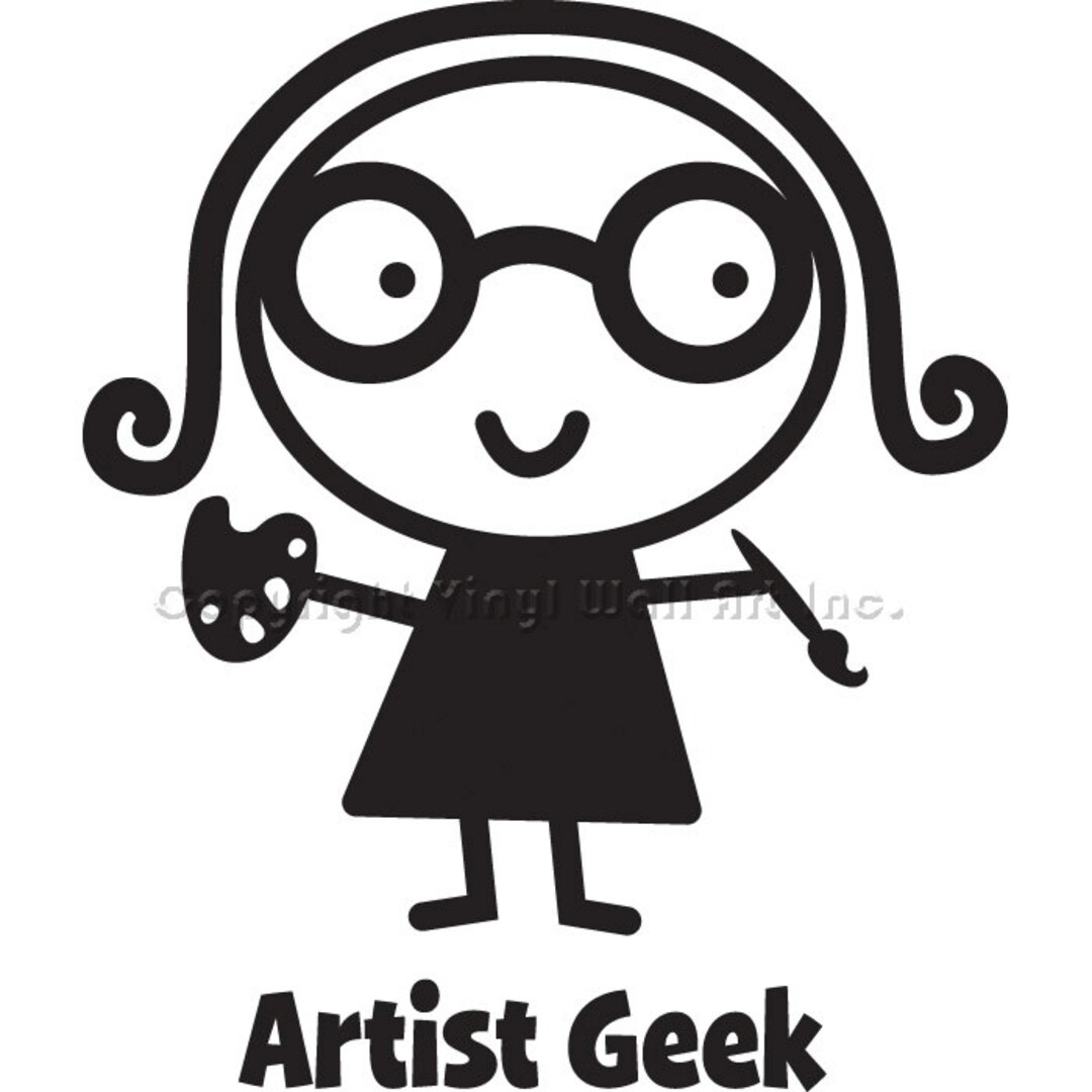 Artist Geek Vinyl Car Decal - Car Sticker, Laptop Sticker, Window Decal ...