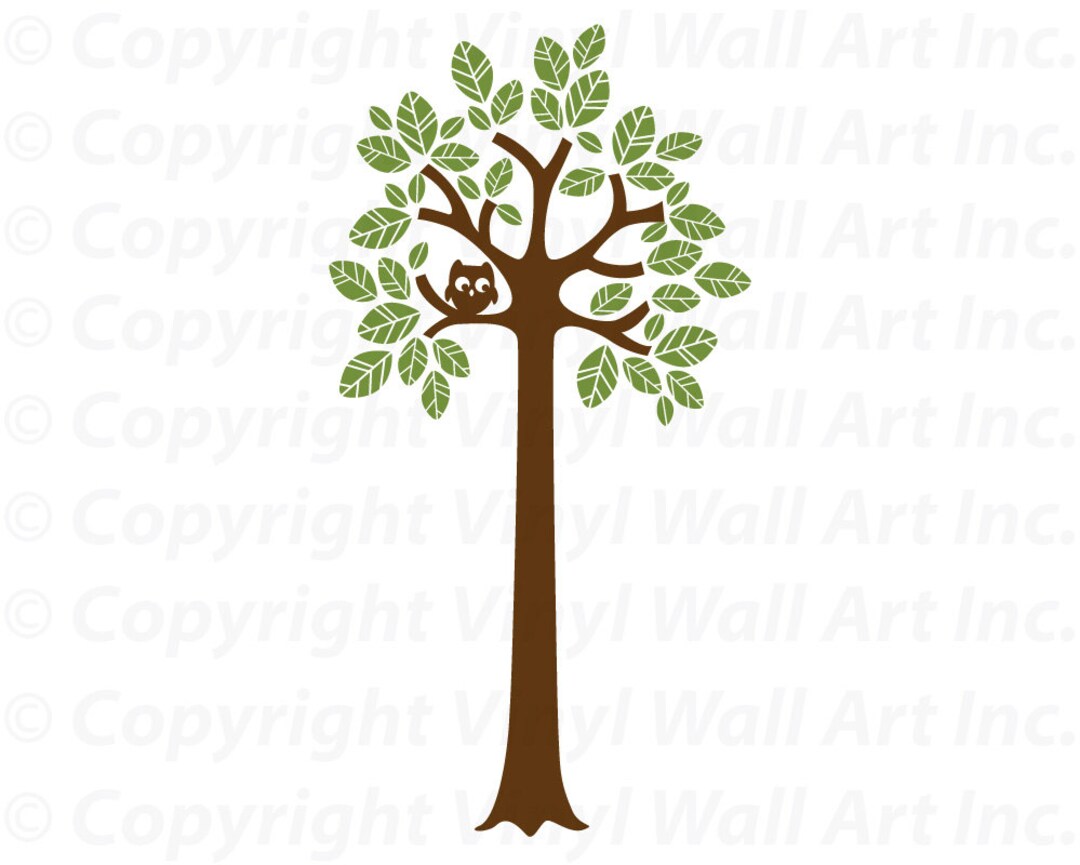Two Color Tree XX LARGE Vinyl Wall Decal - Tree Wall Decal, Tree Art, Nursery Tree, Child Decal ...