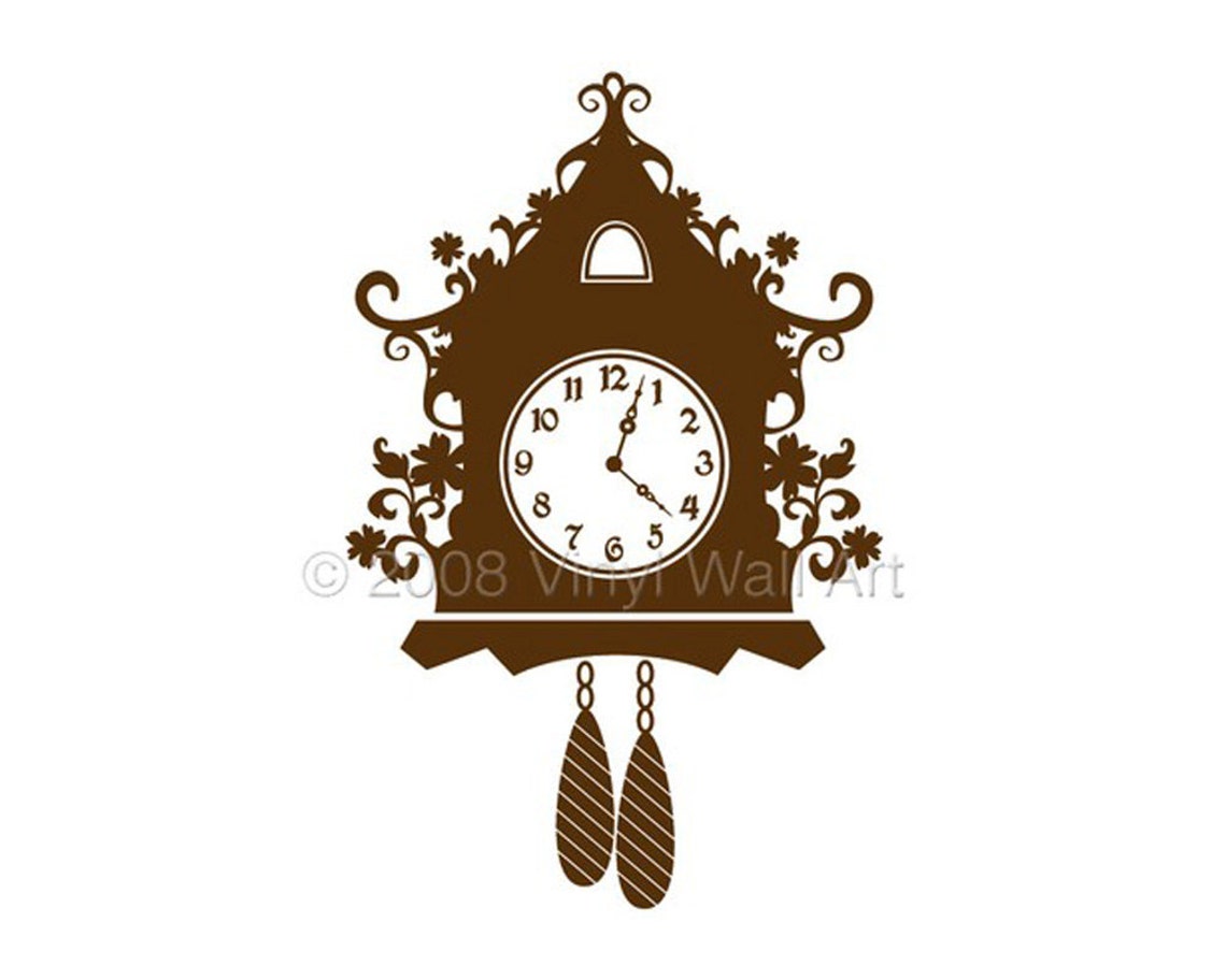 Cuckoo Clock Vinyl Decal Size X-LARGE Clock Home Decor - Etsy