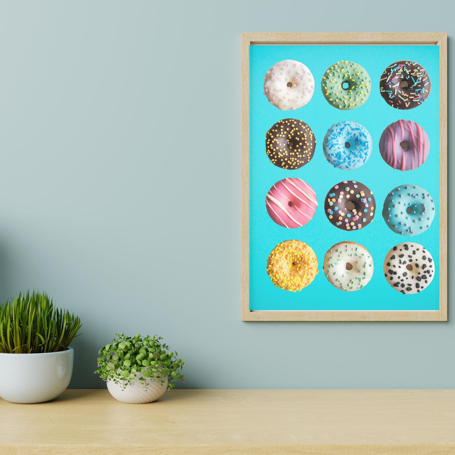 Doughnuts Modern Pop Art Donuts Still Life Painting Colorful Print ...