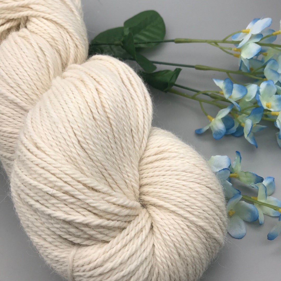 225g Chunky Alpaca Undyed Yarn- Large Skein Natural Ecru Bulky ...