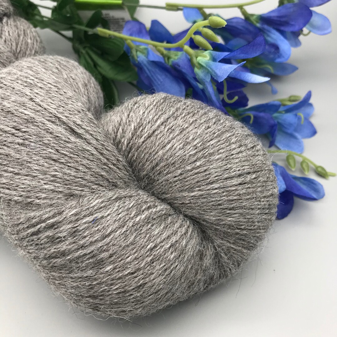 8 Oz SPORT Natural Alpaca Undyed Yarn Blank, Undyed Gray Andean ...