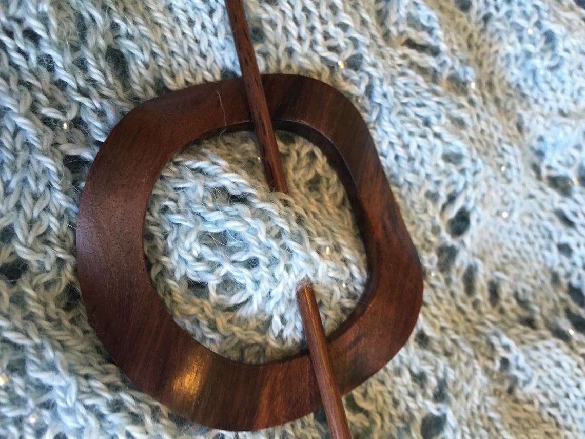 Classic Wave Shawl Pin Wood Brooch Handcrafted Shawl Pin - Etsy
