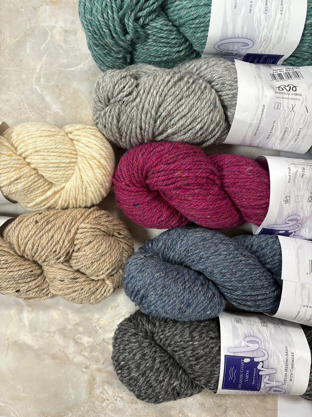 ARAN Corrib Merino Cashmere Luxury Donegal Tweed Yarn Atlantic Coast ...