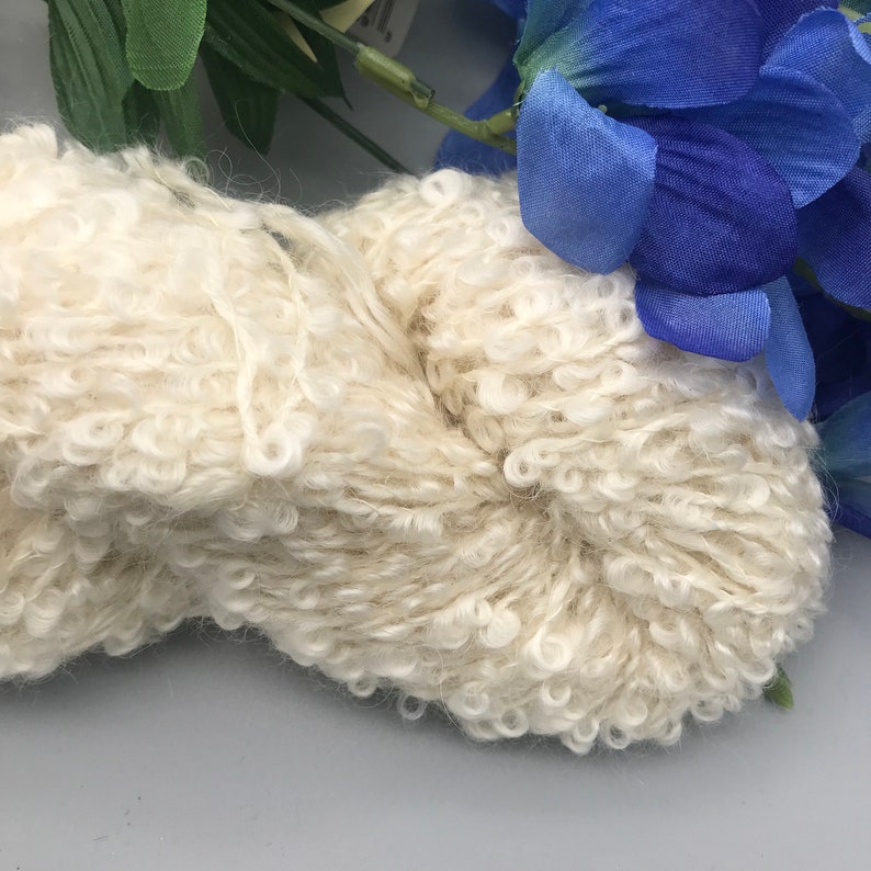CHUNKY Kid Mohair Wool Nylon Boucle Undyed Yarn Blank Base - Etsy