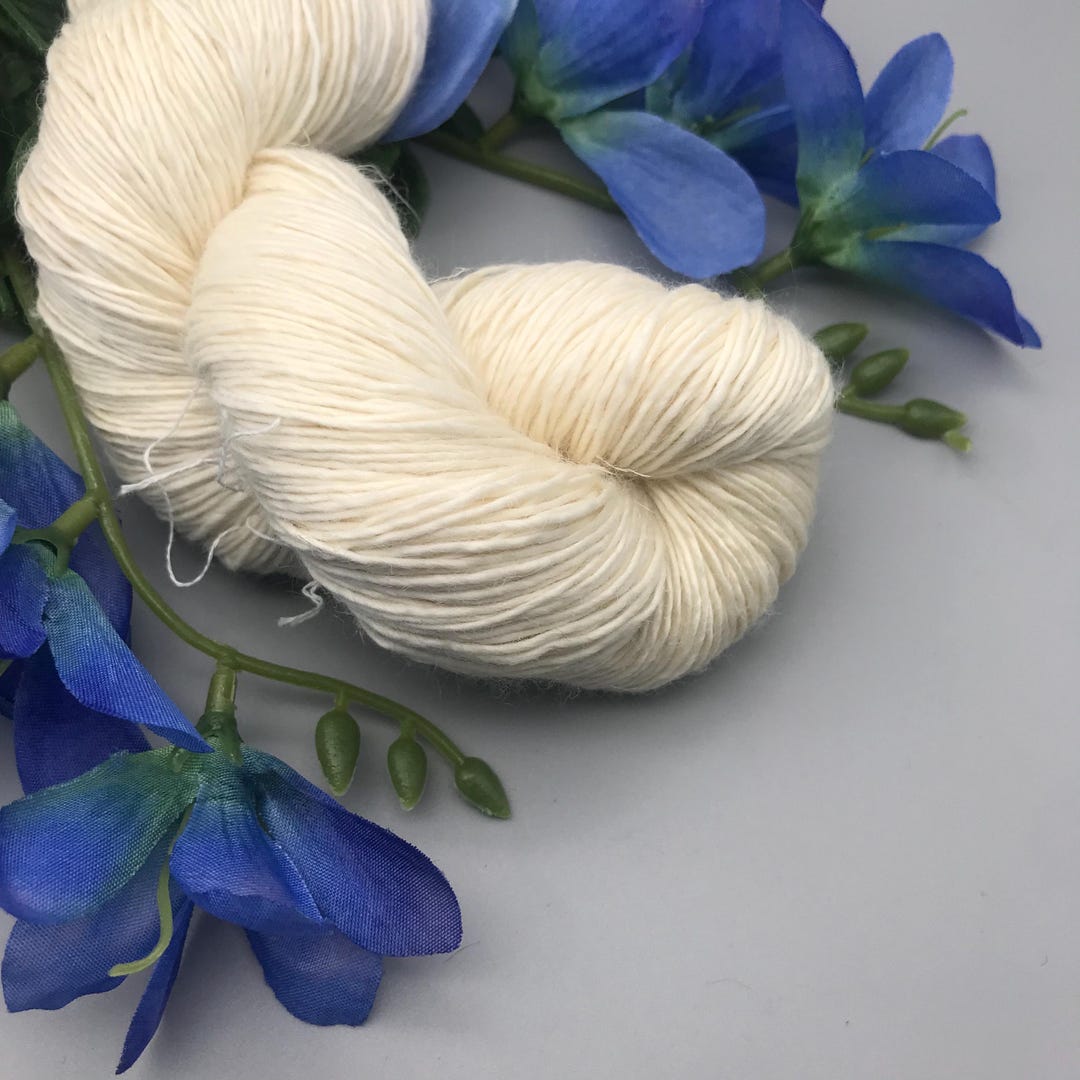 FINGERING Merino Wool Linen Single Ply Undyed Singles Yarn Blank - Etsy