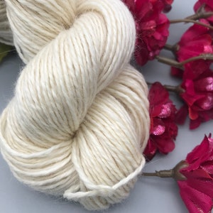 WORSTED Mohair Merino Wool Natural Ecru Undyed Yarn Base, Aran Worsted ...