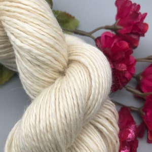 WORSTED Mohair Merino Wool Natural Ecru Undyed Yarn Base, Aran Worsted ...