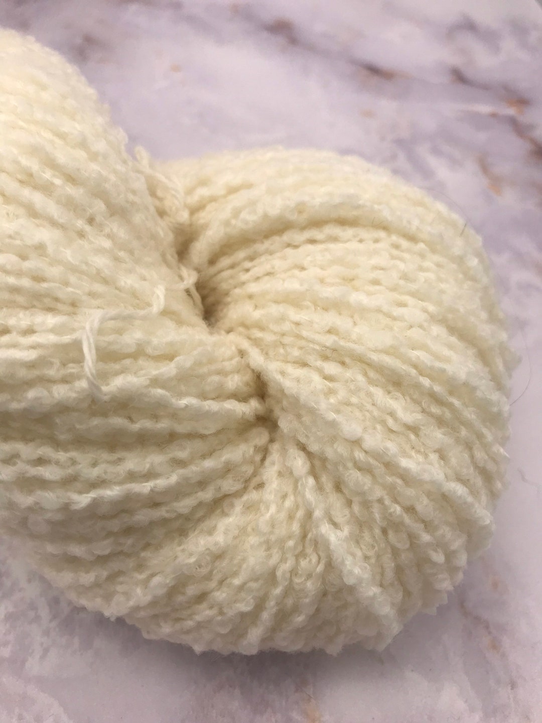 DK Merino Wool Boucle Yarn, Natural Sport Weight Superwash Boucle ...