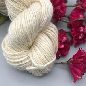 WORSTED Mohair Merino Wool Natural Ecru Undyed Yarn Base, Aran Worsted ...