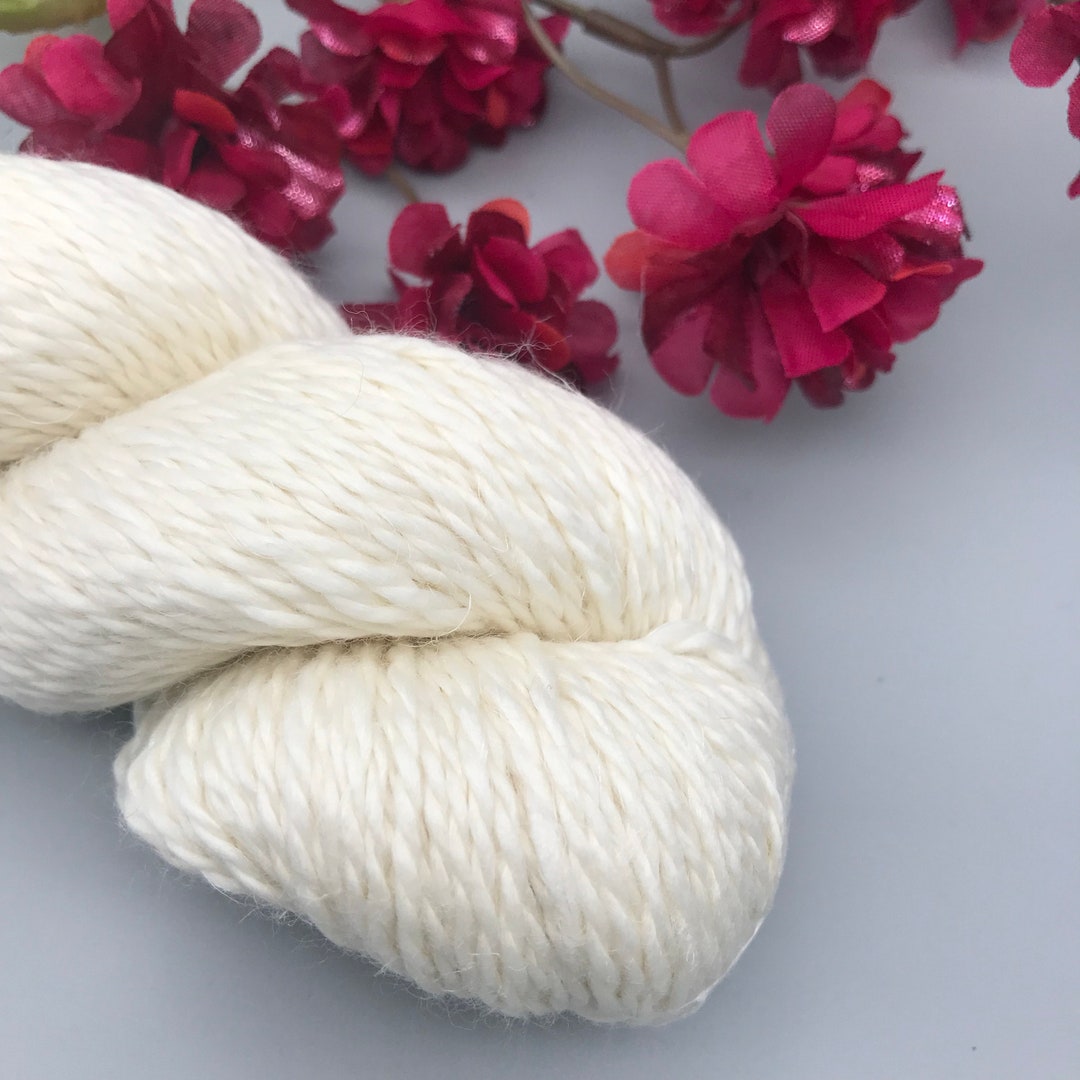 ARAN SW Merino Linen Undyed Yarn Blank Base, 2 Ply Twist Superwash ...