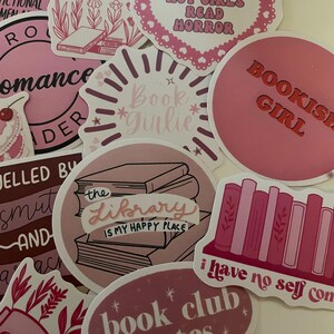 Pink Bookish Stickers - Etsy UK