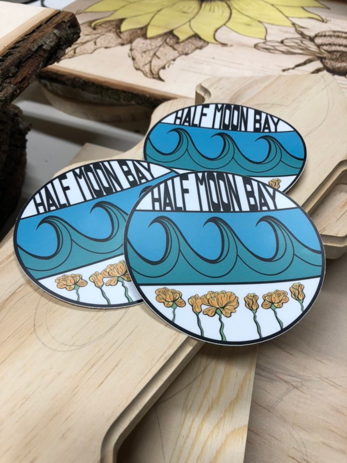 Half Moon Bay Sticker Laptop and Bottle Decal | Etsy