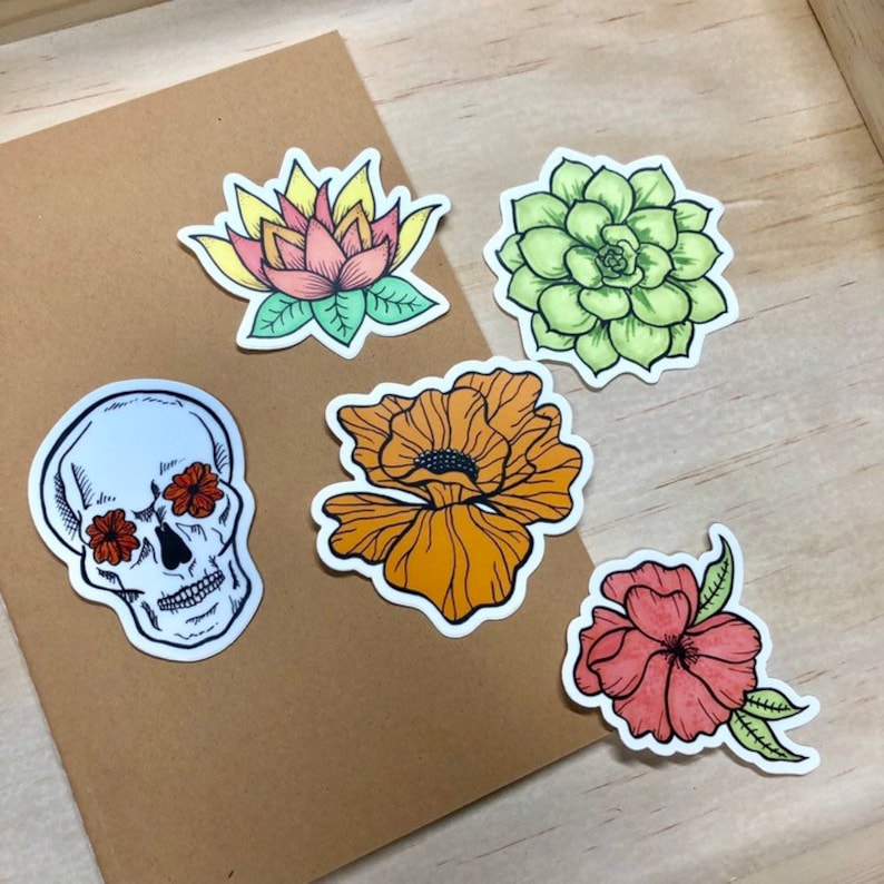 Single Sticker Hand-drawn Waterproof Decal You Choose Design | Etsy