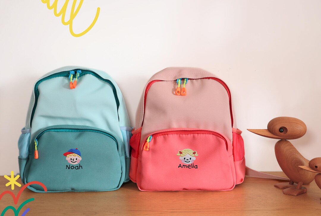 Personalized Kids Backpack: Embroidered Portrait Nursery Bag - Etsy