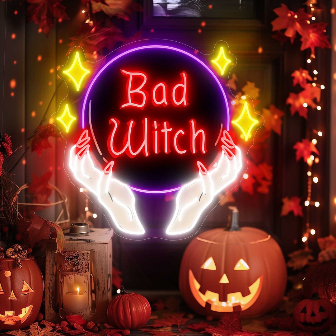Halloween Neon Sign, Witch Neon Sign Halloween Home Decor, Custom ...