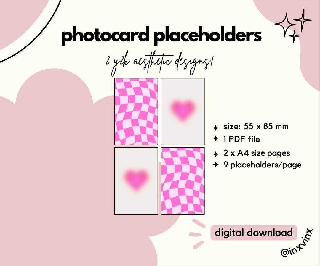 Y2k Photocard Binder Fillers Kpop PC Placeholders - Etsy