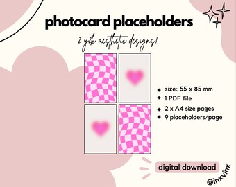 Y2k Photocard Binder Fillers Kpop PC Placeholders - Etsy