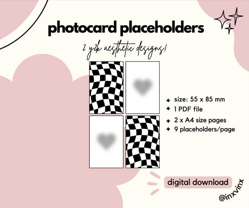 Y2k Photocard Binder Fillers | Kpop PC Placeholders Kpop - Etsy
