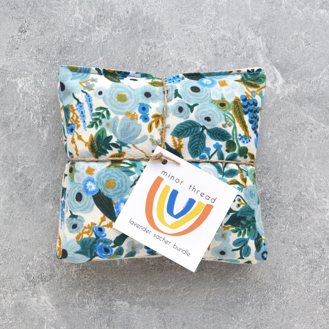Garden Party Blue Floral Cotton Lavender Sachet Bundle - Etsy