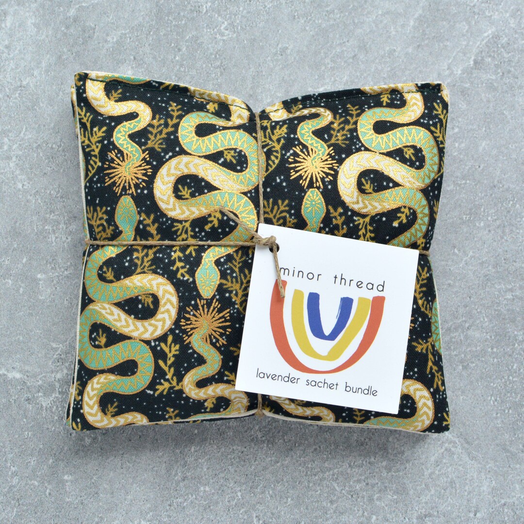 Gilded Snakes Black and Gold Lavender Sachet Bundle Natural Gift - Etsy