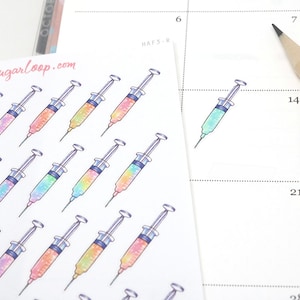 Syringe Stickers for Planners & Journals | Nurse Diabetes Vaccination ...