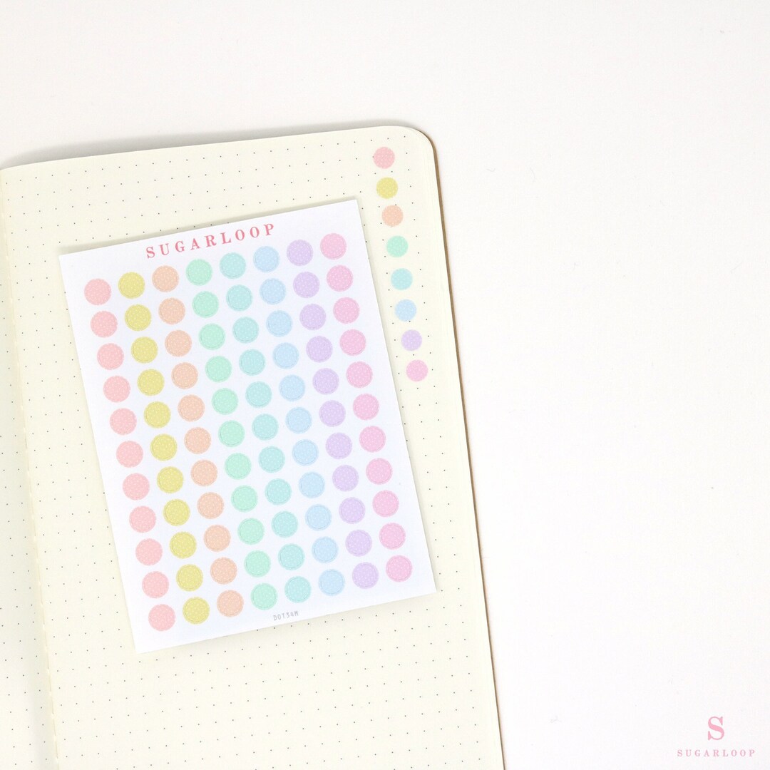 Pastel Rainbow Dot Planner Stickers: Color Code, Bujo, Journal, 0.25 ...