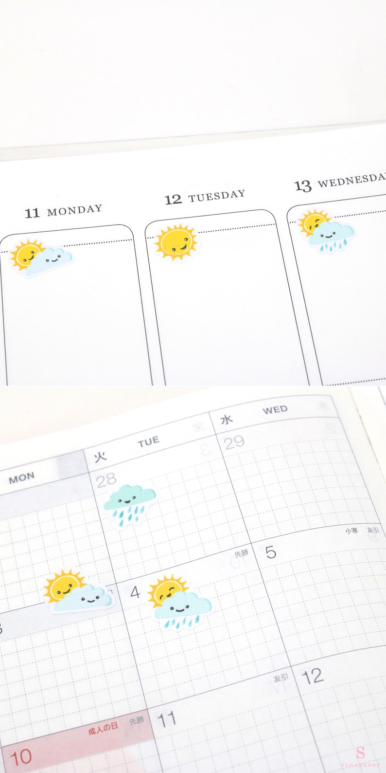 Kawaii Weather Icon Planner and Journal Stickers: Travel, Penpal ...