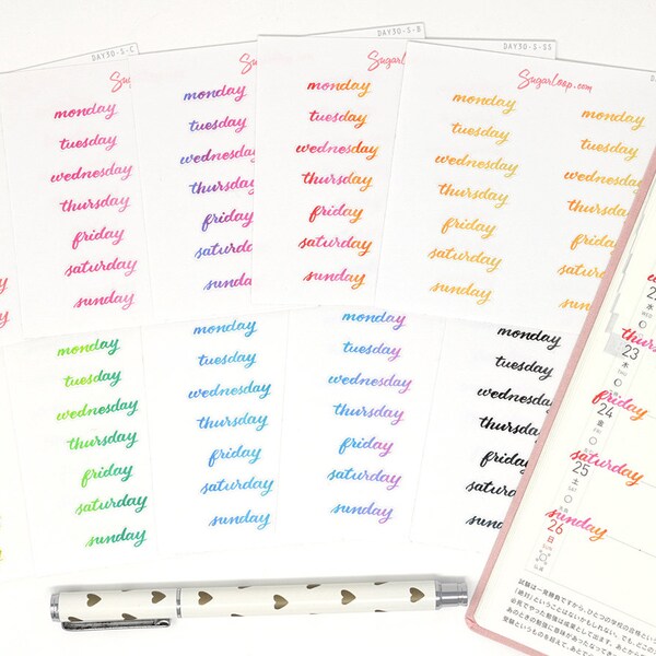 Planner Stickers Days of the Week - Etsy
